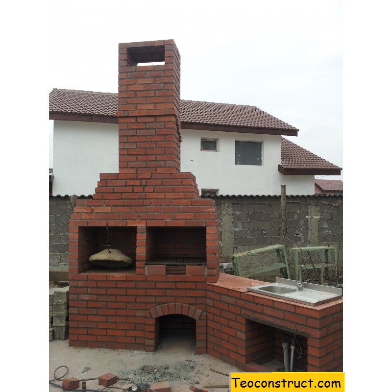 Gratar de curte din caramida cu test oltenesc | Foisoare din lemn ...